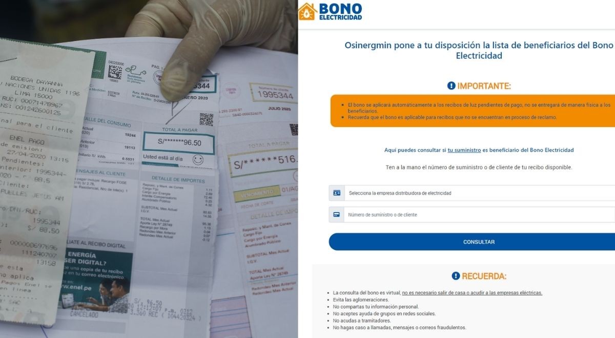 Beneficiarios bono Electricidad 160 soles link consulta si vas a ...