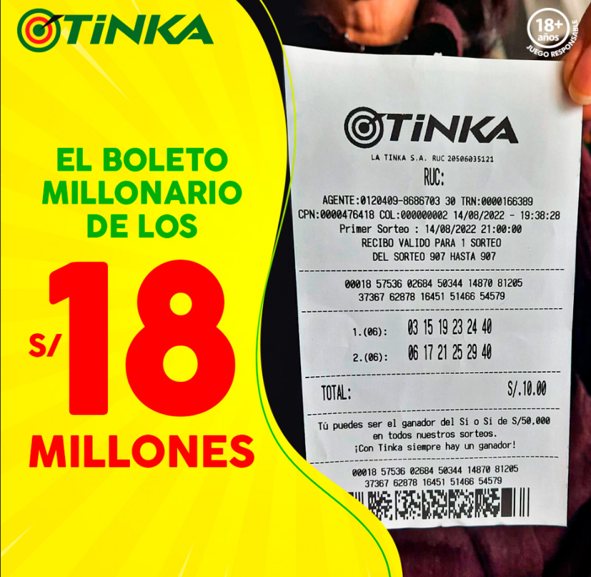 La Tinka resultados: conoce los números ganadores del domingo 28 de ...