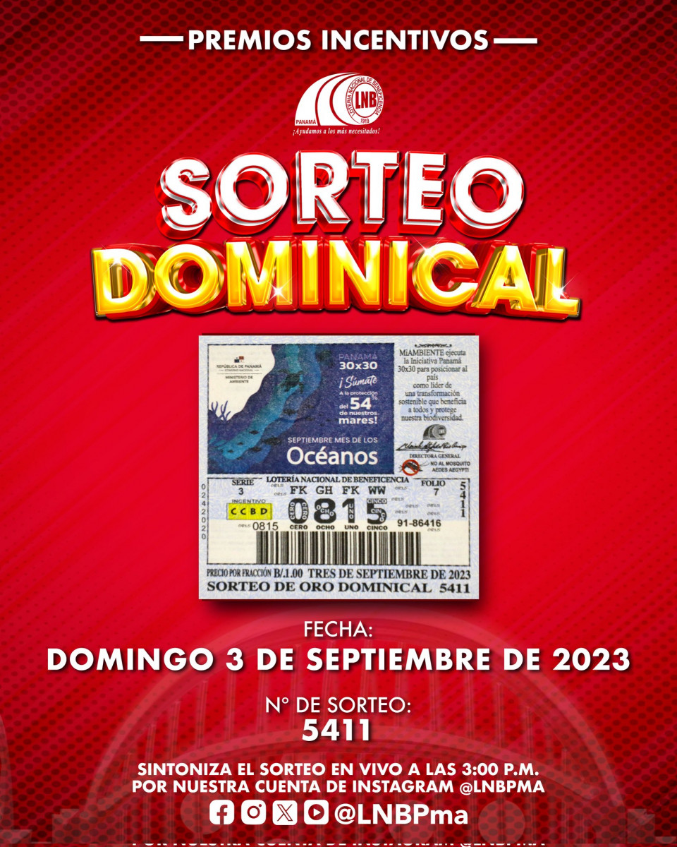 Lotería Nacional de Panamá HOY, 3 de septiembre: resultados EN VIVO del ‘Sorteo de Oro Dominical ...